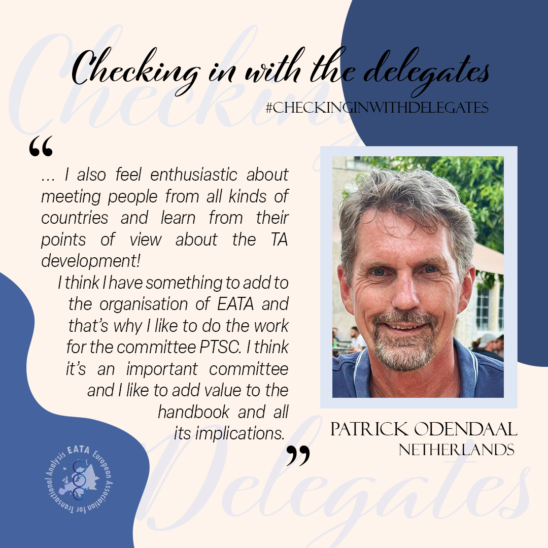 "Checking in with delegates" project is Patrick Odendaal from the ...
